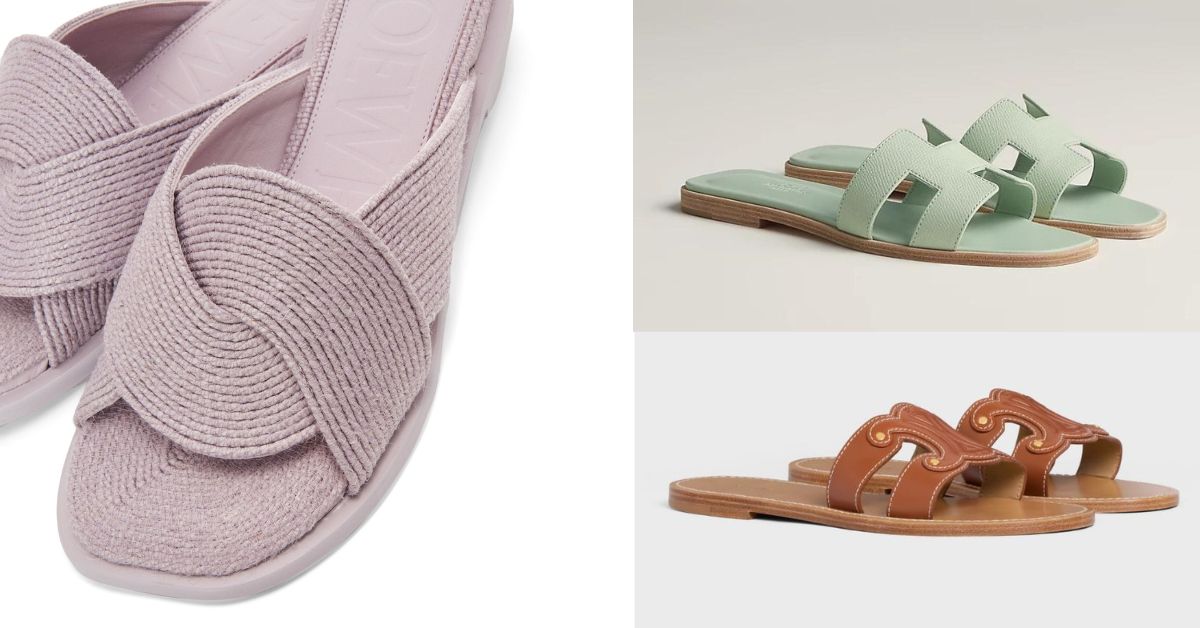 2023夏天「精品平底拖鞋」推薦這8雙！BV黑白編織知性滿分，Hermès、Celine皮革拖鞋最適合海島度假 | Bella.tw儂儂
